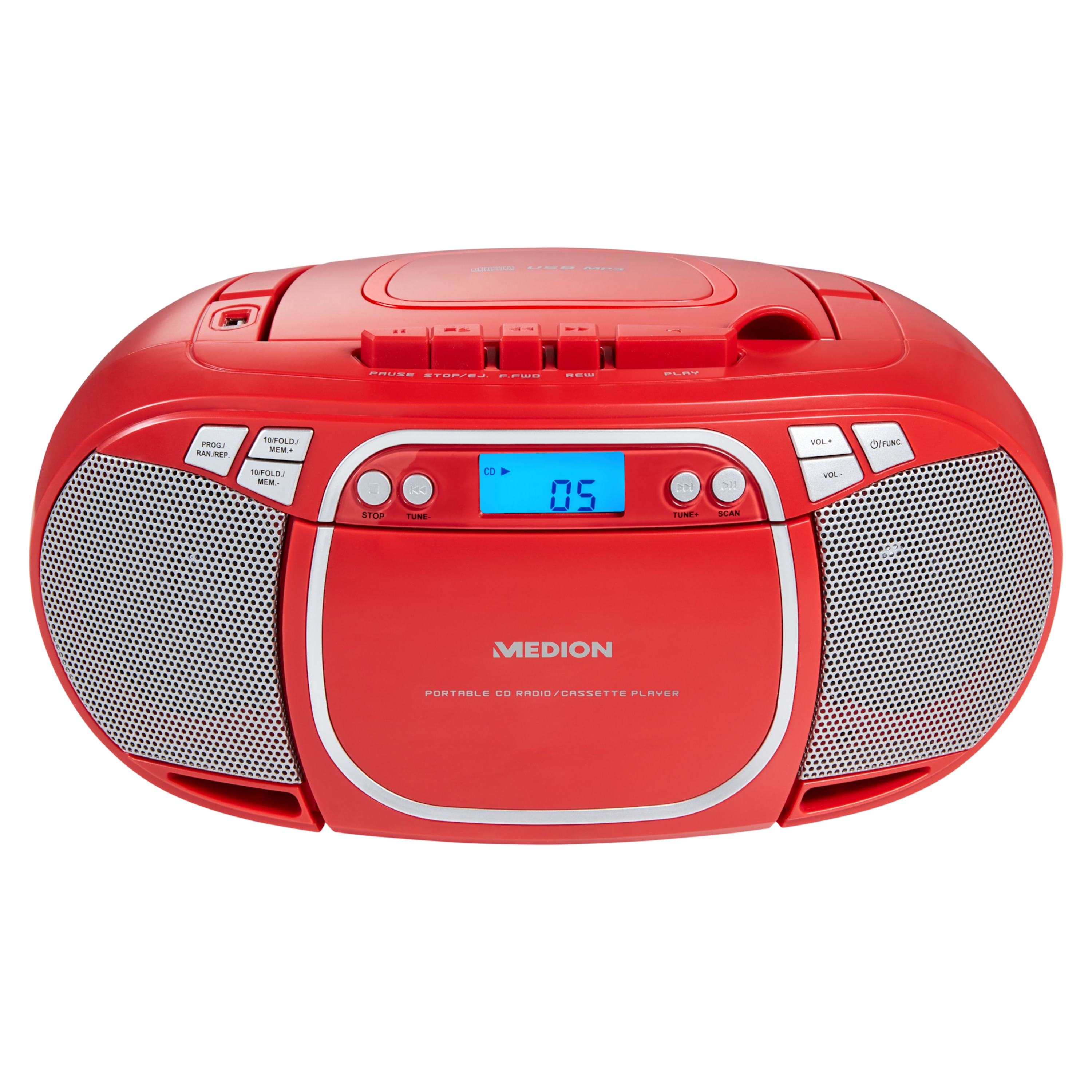MEDION® LIFE® E66476 CD-/MP3-/Kassettenspieler, LC-Display mit ...