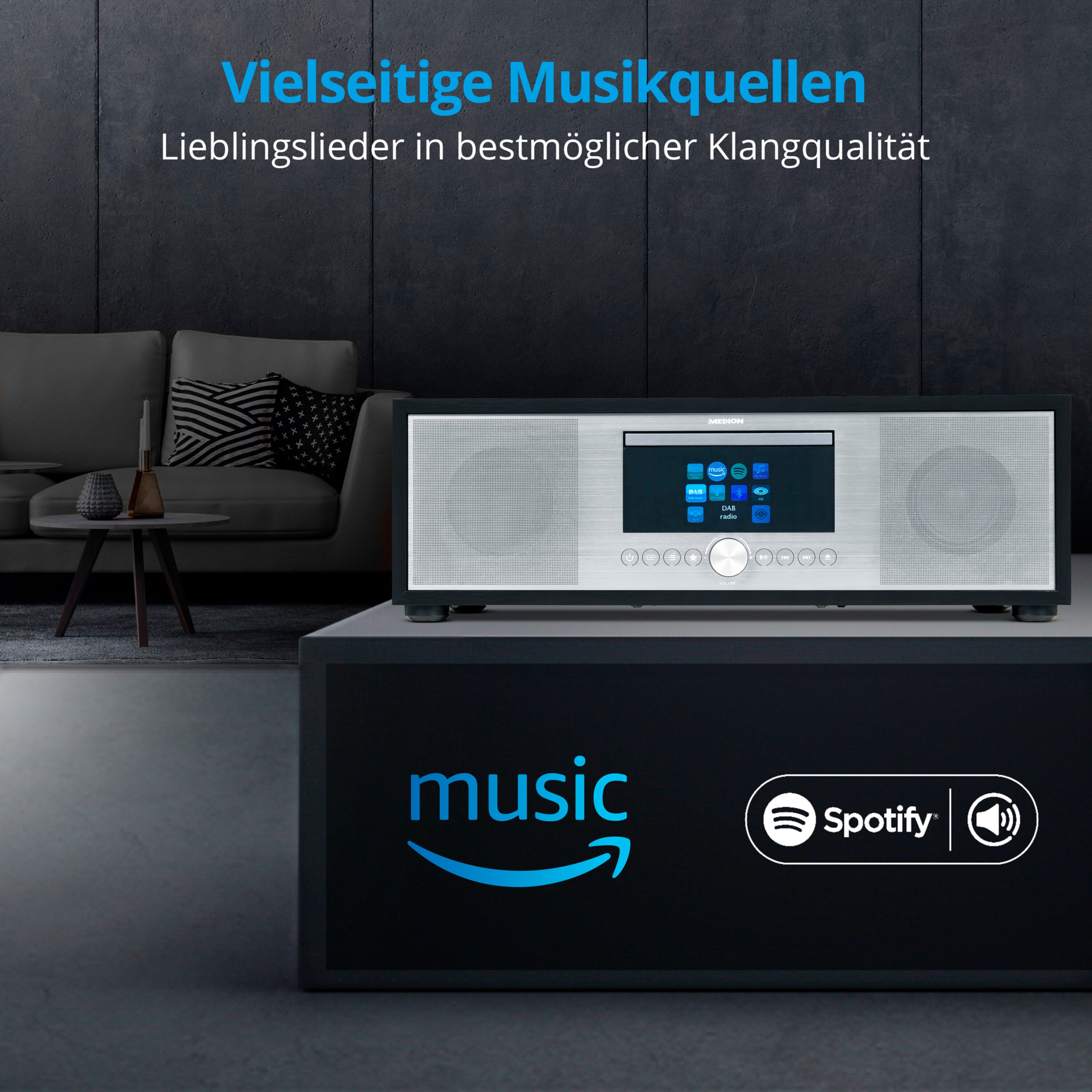 MEDION® LIFE® P66024 All-in-One Audio System, LCD-Display 7,1 (2.8 ...