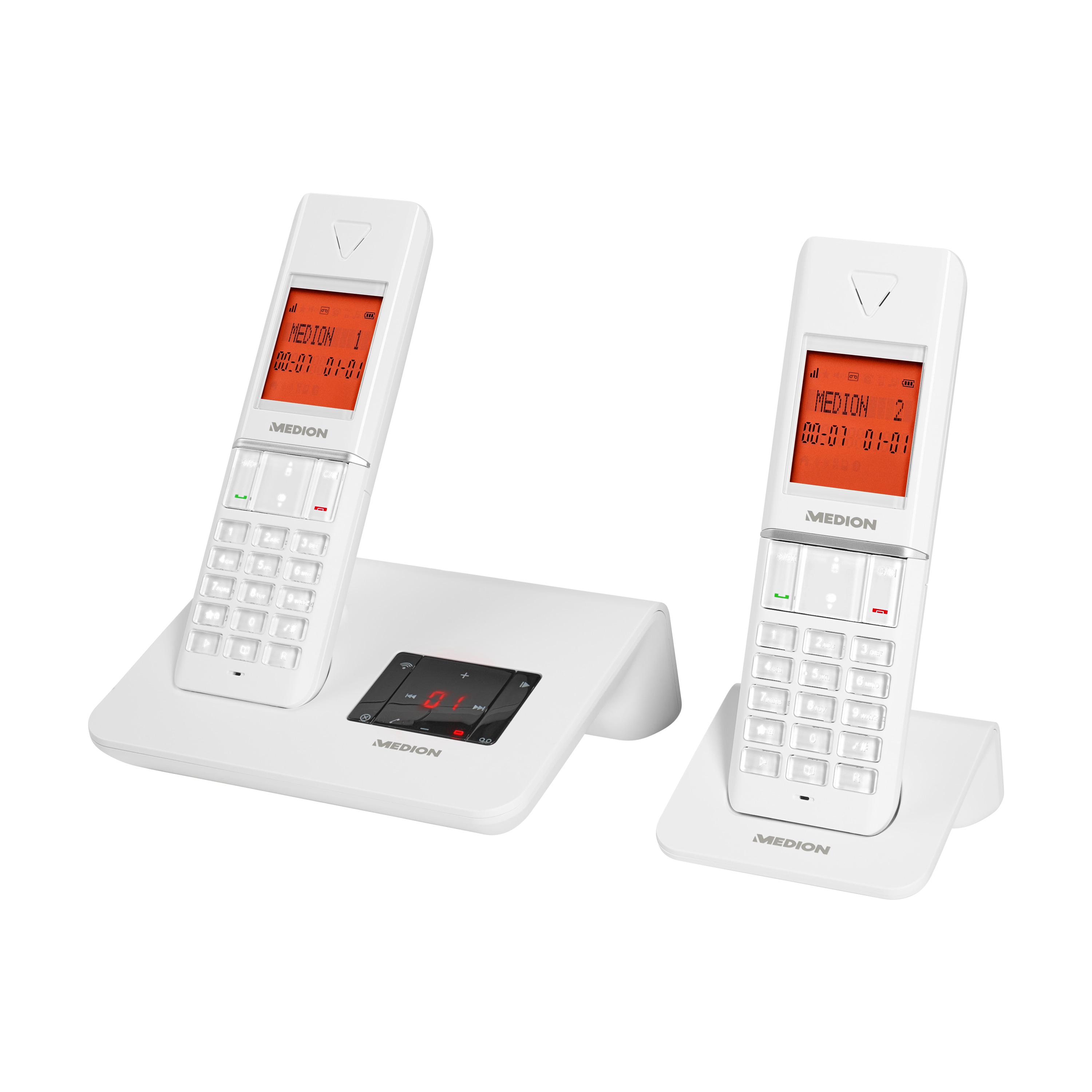 MEDION® LIFE® E63041 DECT Telefon mit Basisstation und 2 Mobilteilen ...