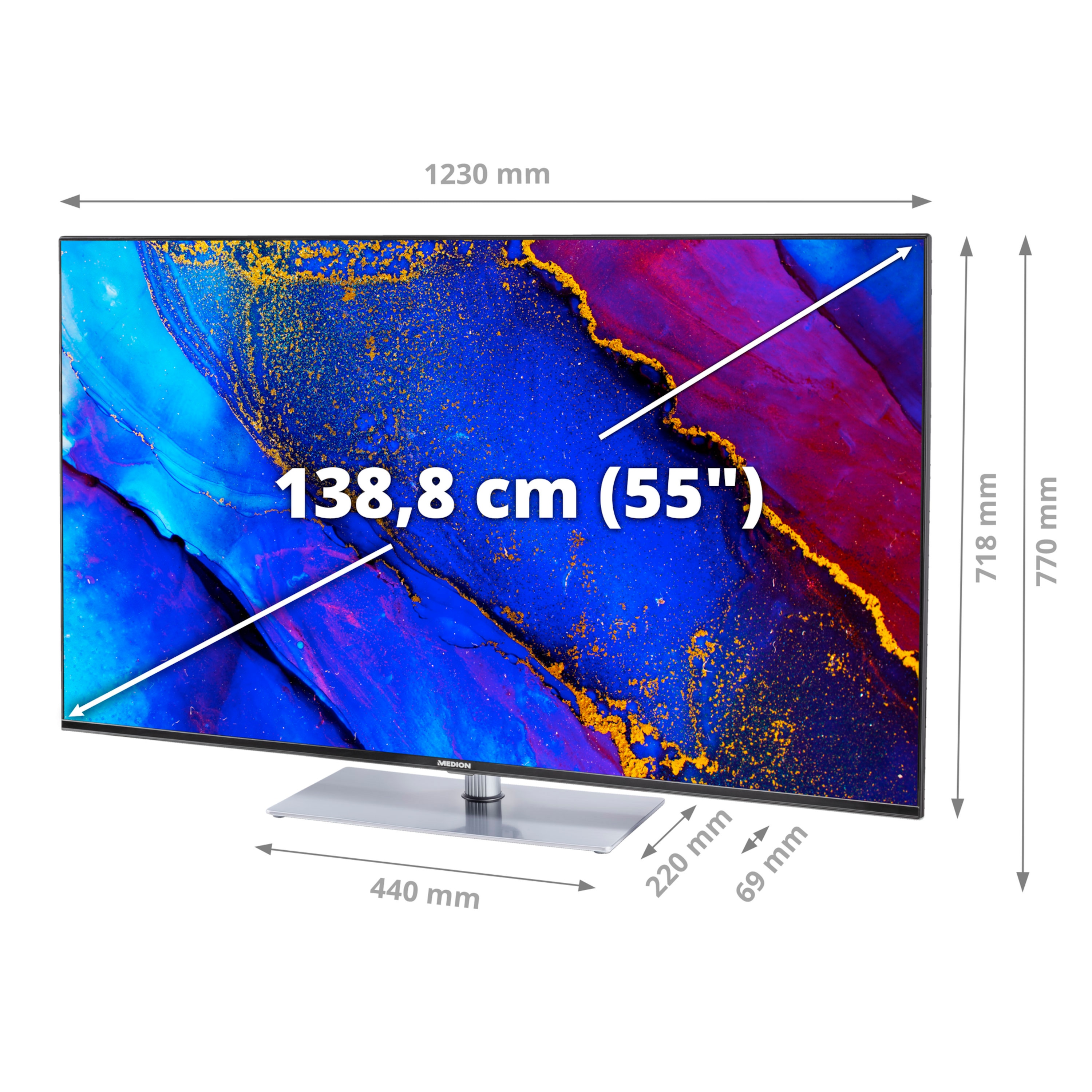 MEDION® LIFE® X15595 (MD 32045) LCD Smart-TV, 138,8 cm (55'') Ultra HD ...